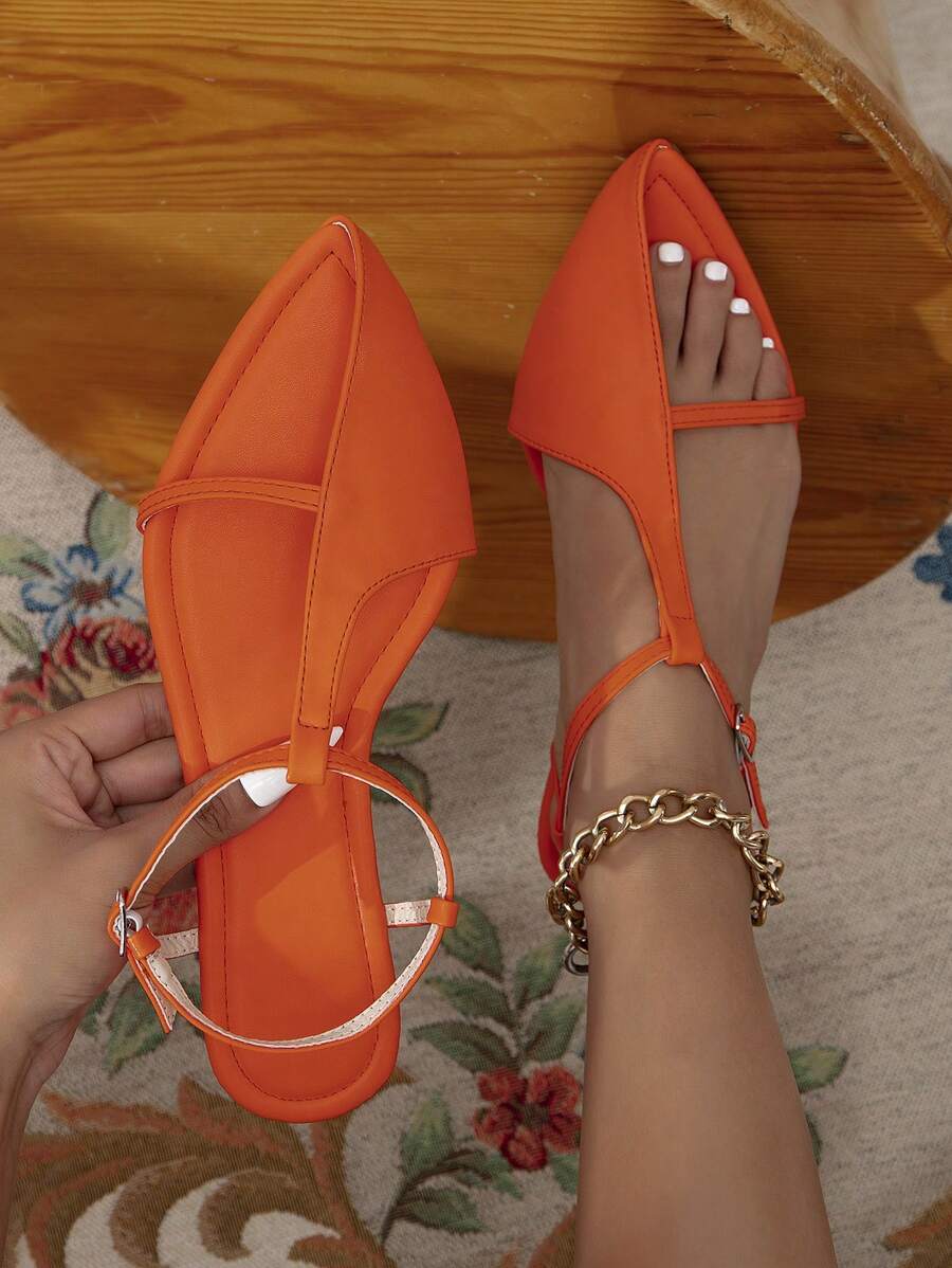 Funky Ankle Strap Sandals For Women, Cut Out Design Flat Sandals | SHEIN UK