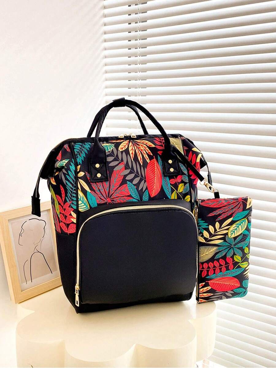 Leaf Print Functional Backpack With Coin Purse | SHEIN USA