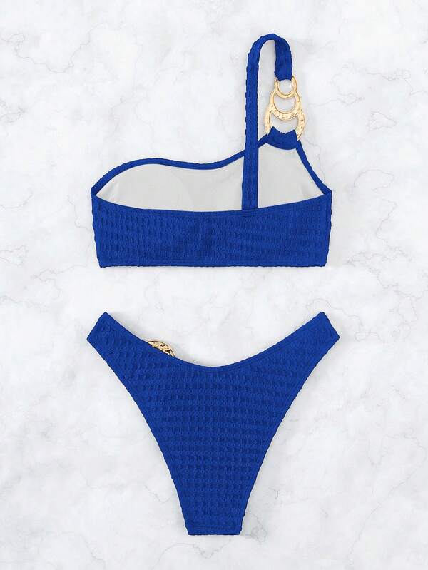 Shein Swim Vcay Chain Detail One Shoulder Bikini Swimsuit Shein Usa