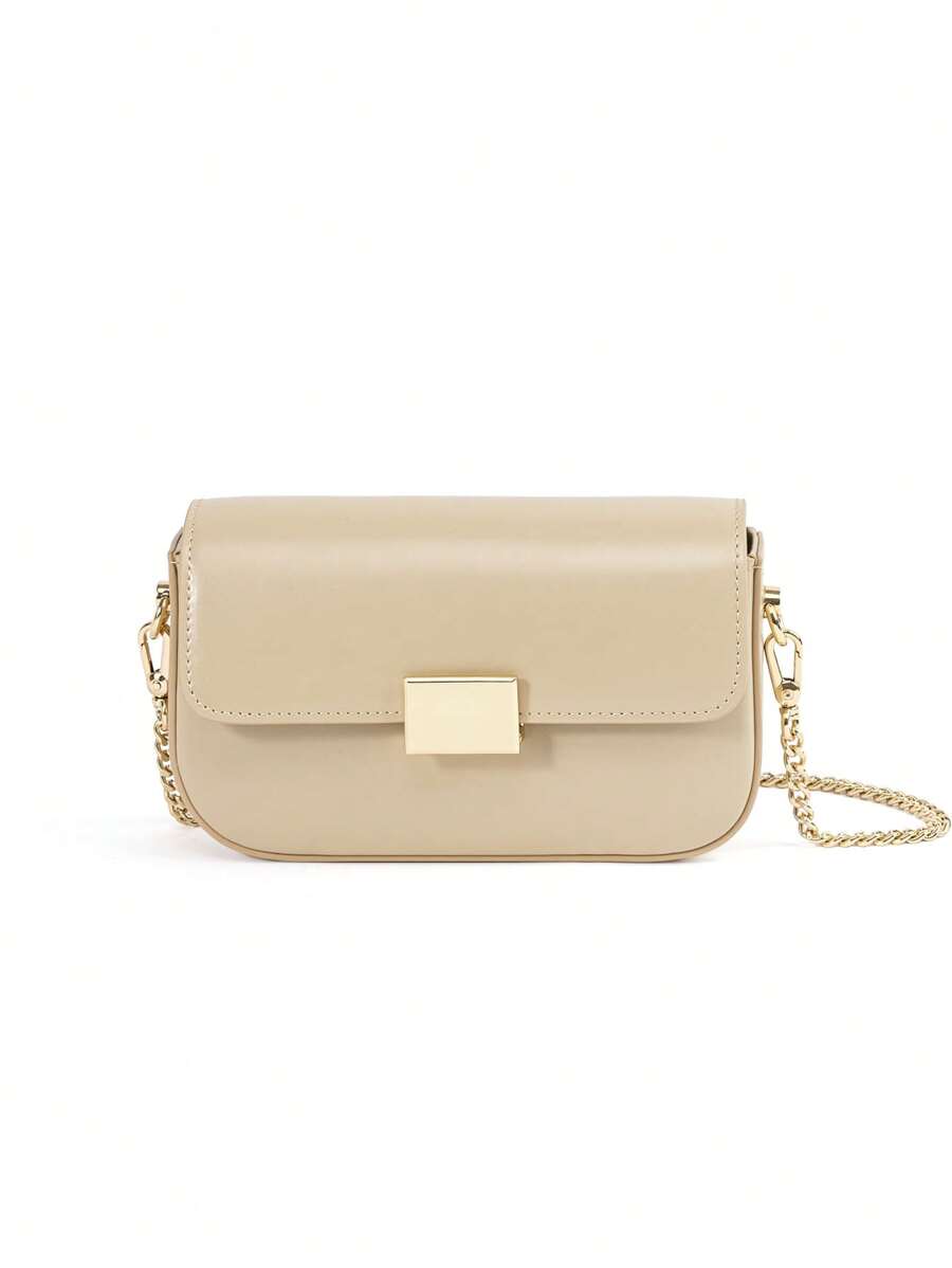 Mini Square Bag Metal Decor Genuine Leather | SHEIN USA