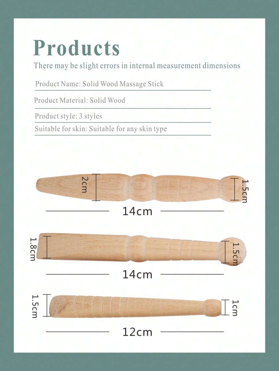 Nefoume 3pcs Wood Massage Stick Wooden Acupoint Massage Rod For Full Body Meridian Care Shein Usa