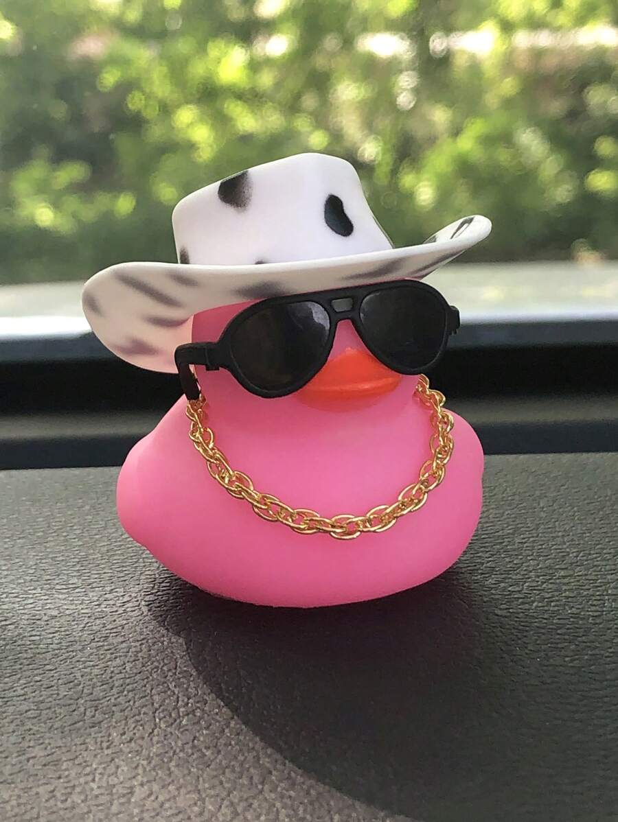 1pc Hat & Duck Design PVC Car Ornament, Rubber Duck | SHEIN USA