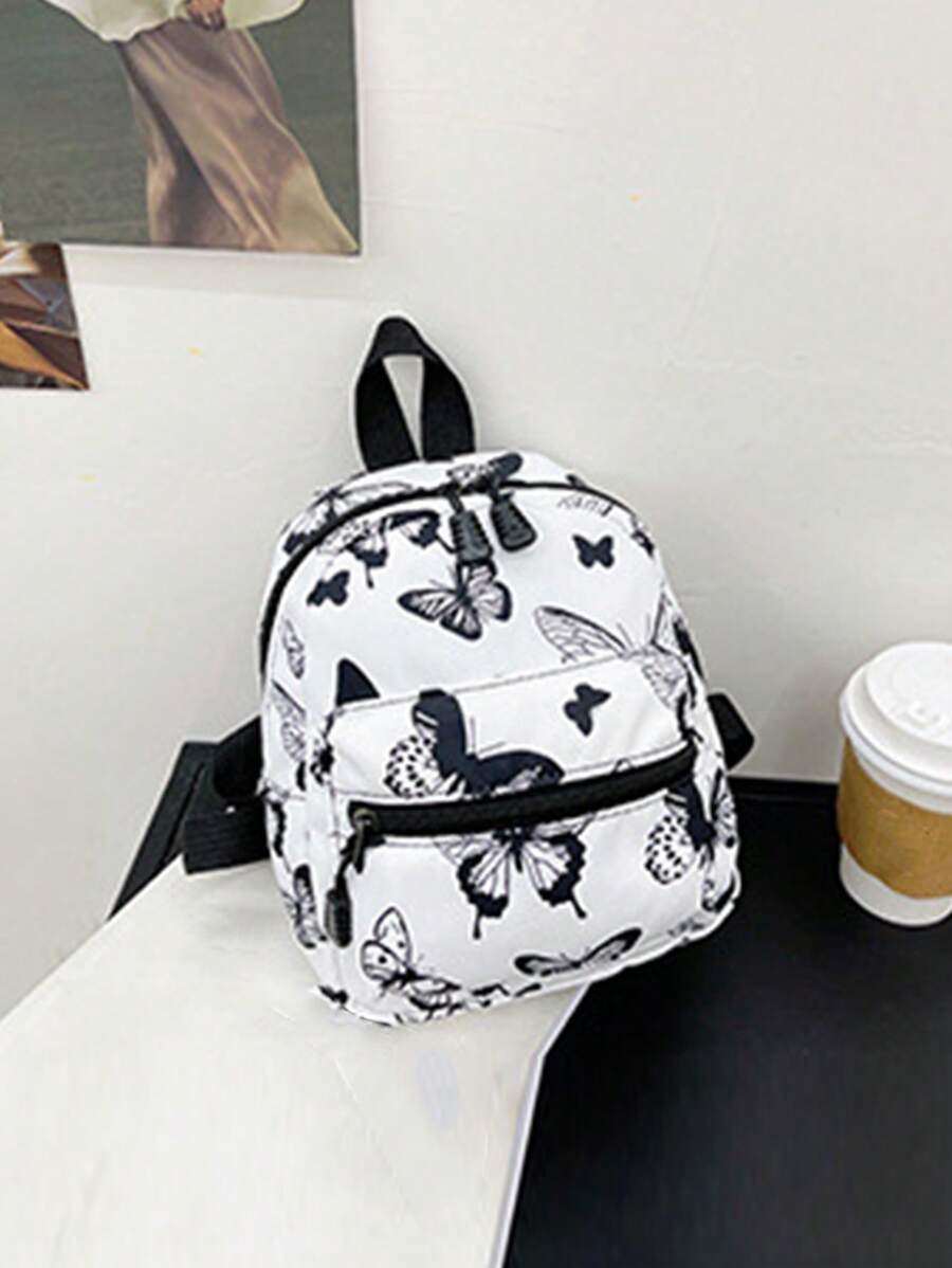 Waterproof,Lightweight Preppy Classic Backpack Butterfly Print Zipper ...