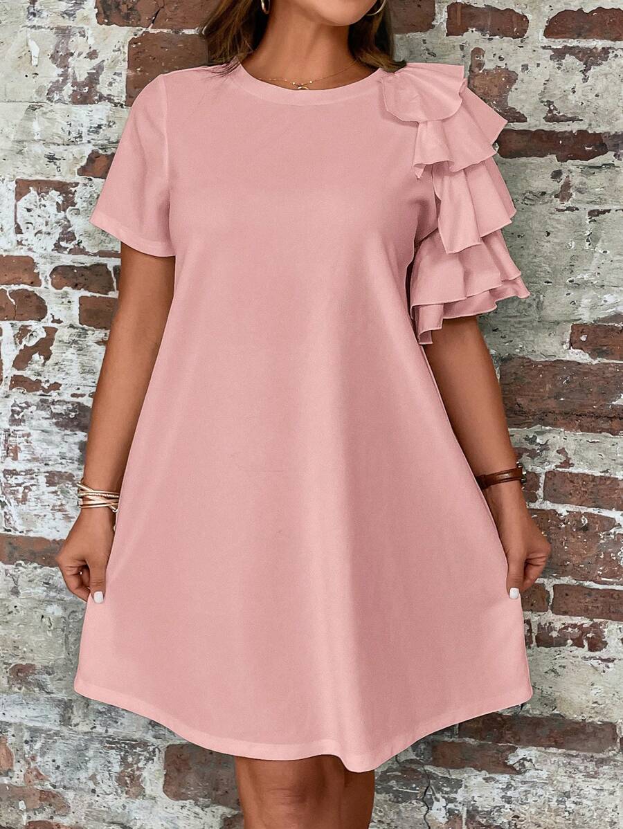 SHEIN Clasi Plus Ruffle Trim Dress | SHEIN USA