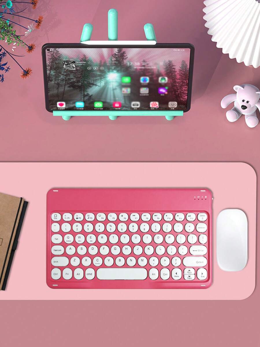 1pc Colorblock Wireless Keyboard For Phone Tablet Laptop Compatible ...