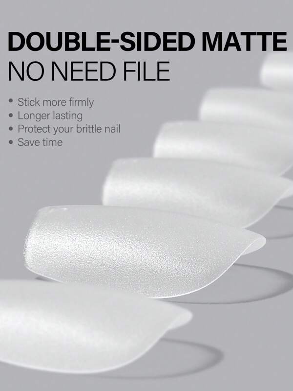 Upgrade Your Look With 240pcs Short Coffin Clear Full Cover Fake Nail ...