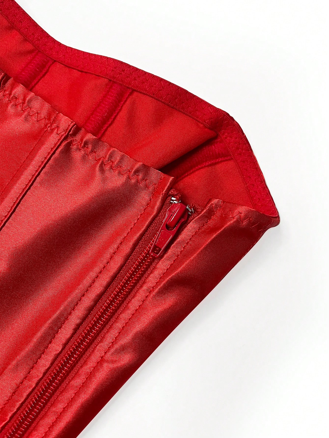 Lace Up Back Side Zipper Hanky Hem Boned Overbust Corset | SHEIN UK