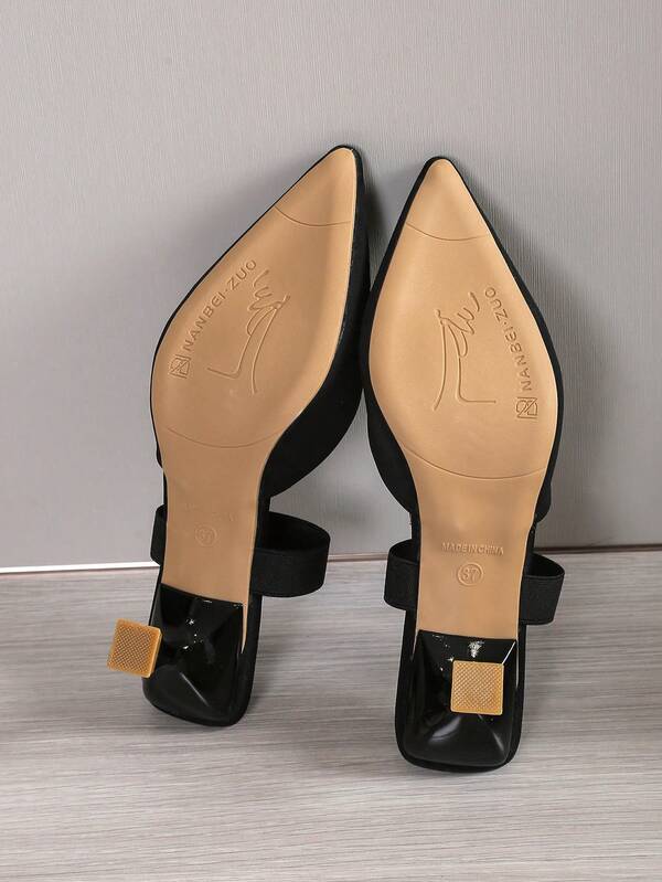 Elegant Mule Pumps For Women, Mesh Slip-on Outdoor Pyramid Heeled Pumps ...