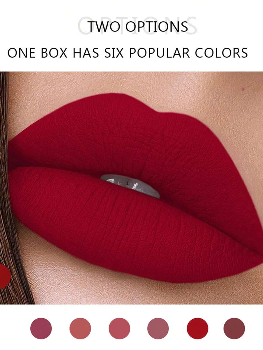 Matte Lip Gloss Set Waterproof Non Stick Cup Lipstick Popular Beauty Matte 6 Piece Lip Gloss Lip