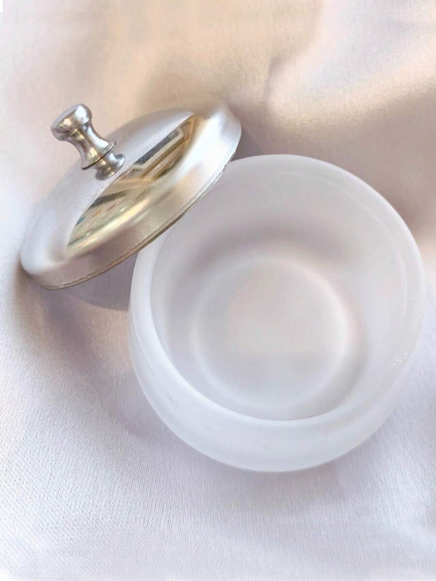 1Pc Frosted Glass Nail Art Cup Dappen Dish With Metal Lid, Acrylic ...