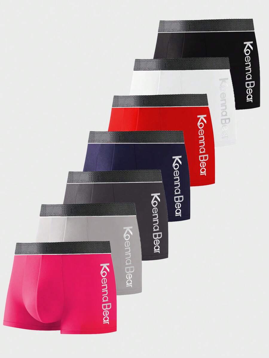 Men 7pcs Letter Graphic Colorblock Boxer Brief | SHEIN USA