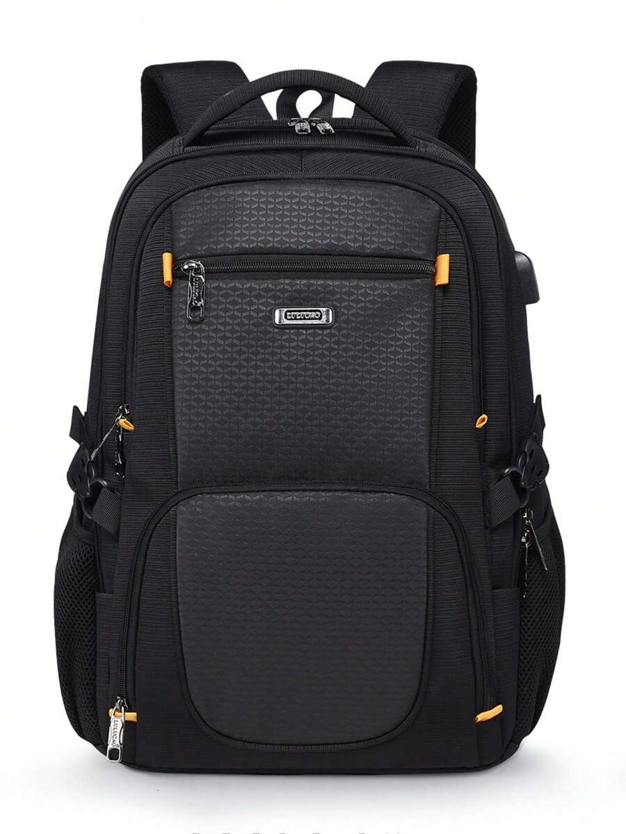 Black Laptop Backpack Large Capacity Adjustable Strap For Business Trip ...