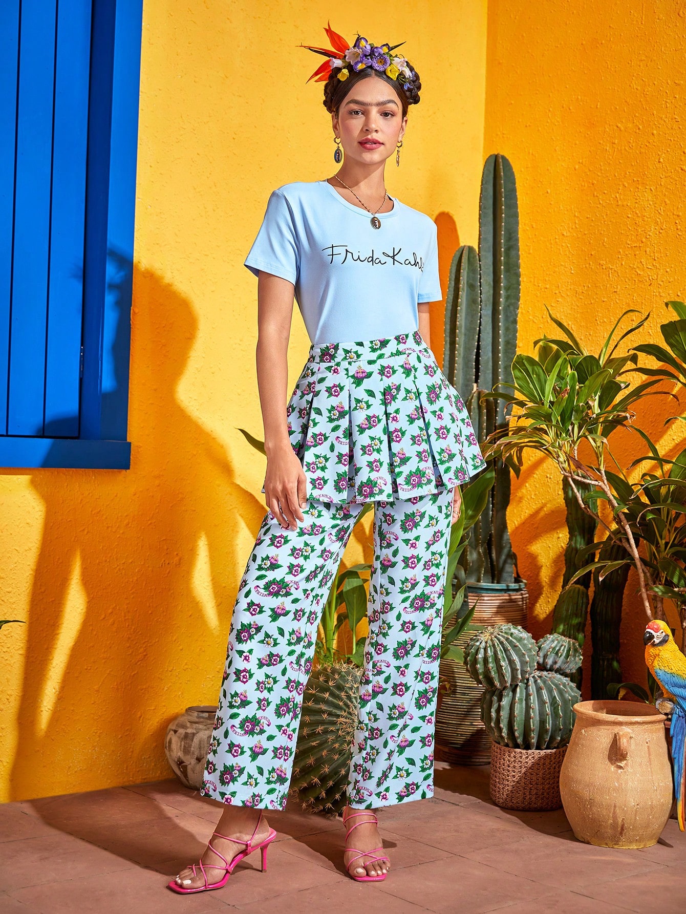 Frida Kahlo X SHEIN X Designer PANUCO Letter Graphic Tee for Sale ...