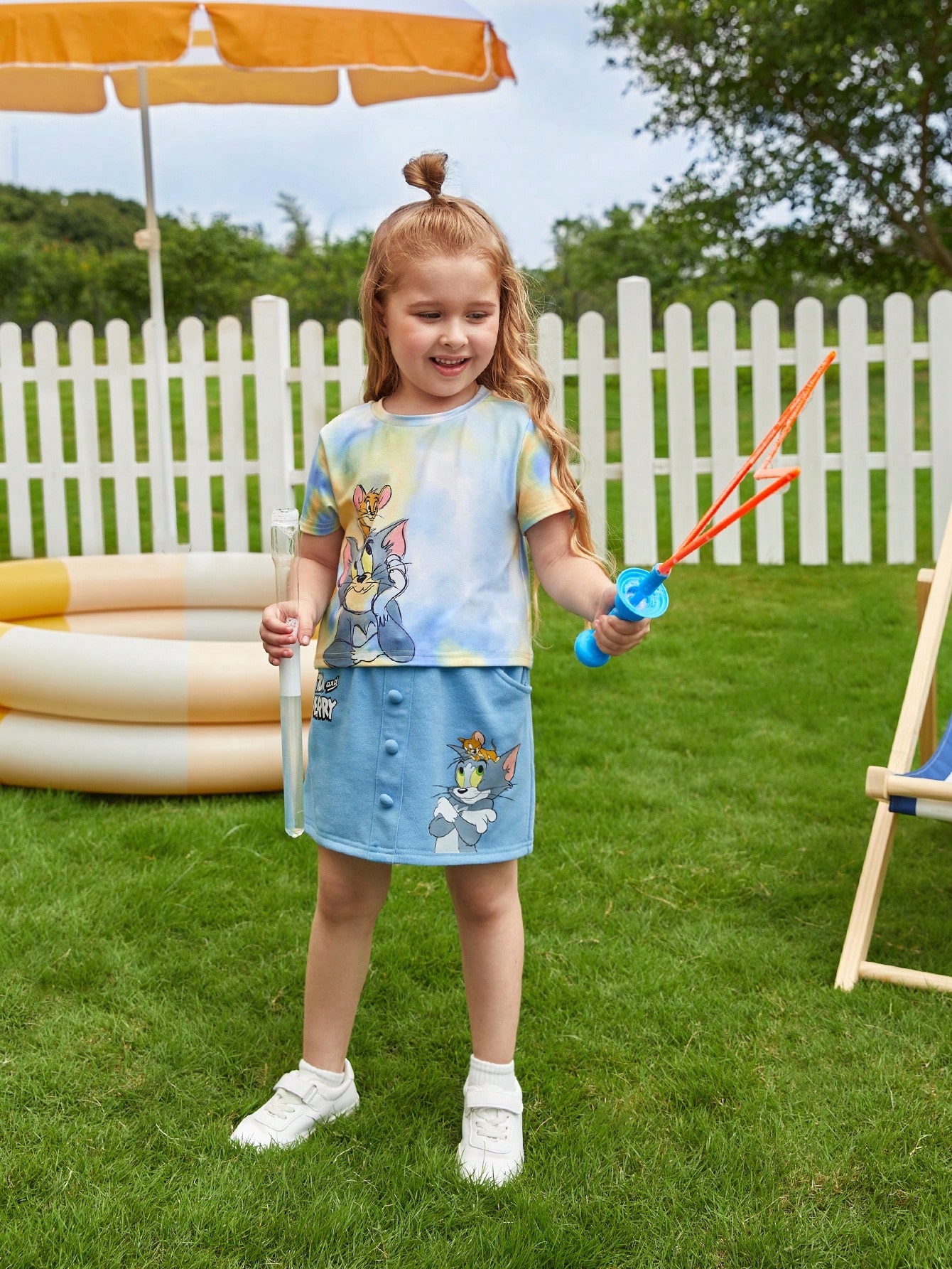 TOM & JERRY X SHEIN SHEIN Kids QTFun Toddler Girls Cartoon Graphic Tie ...