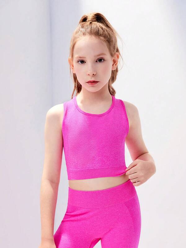 SHEIN Kids HYPEME Girls Solid Crop Seamless Bralette | SHEIN USA