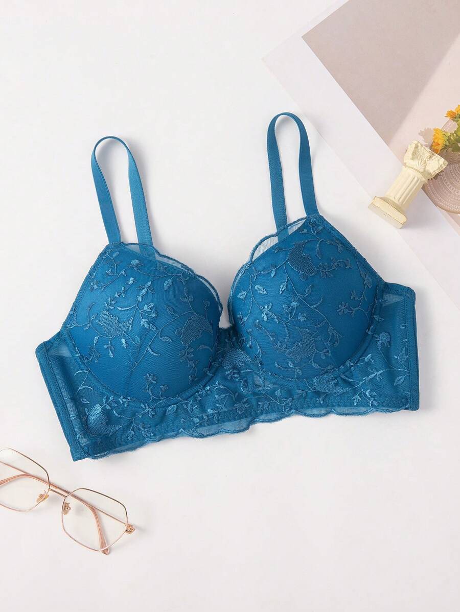 Plants Lace Bra | SHEIN USA