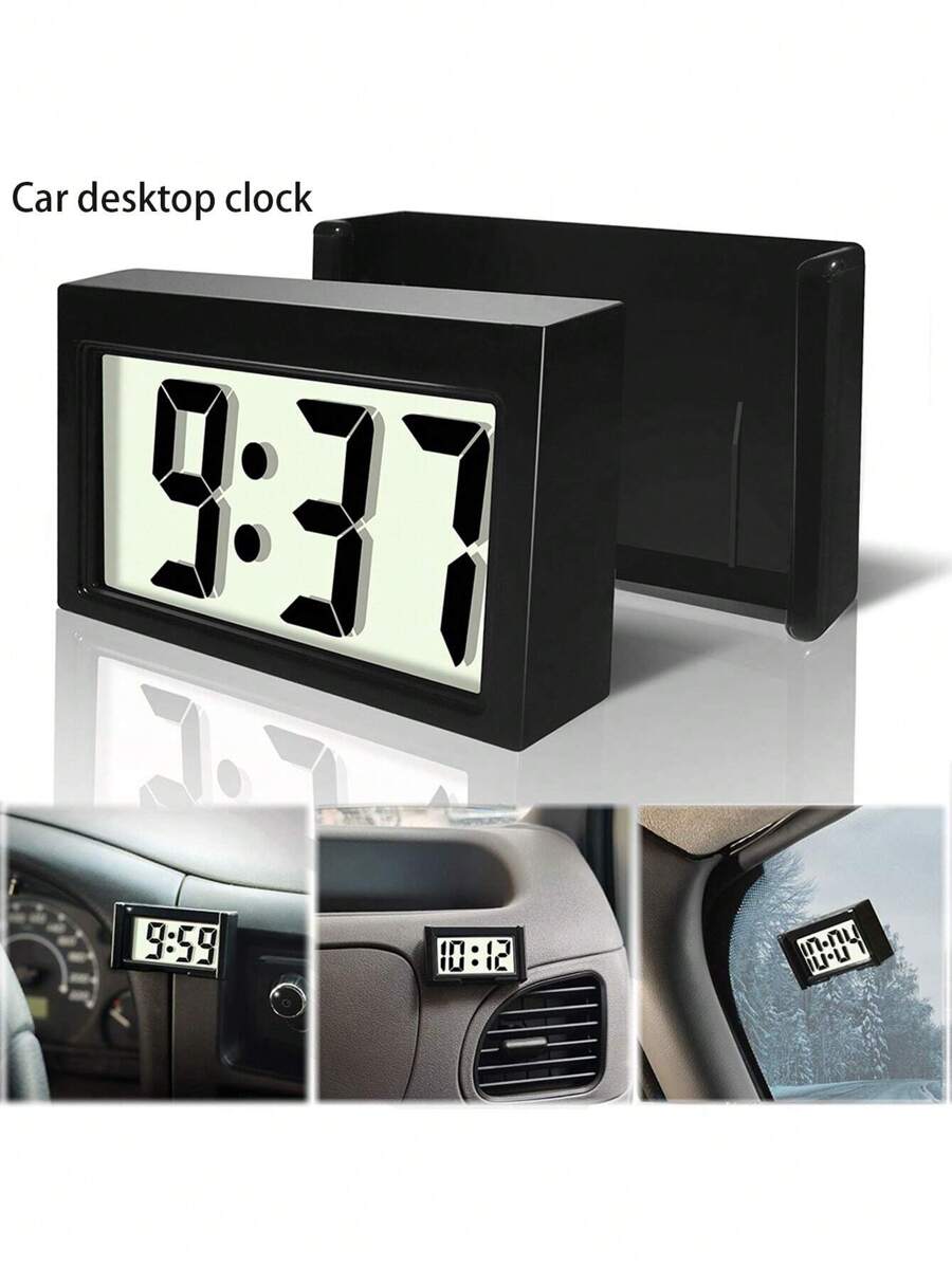 Car Dashboard Digital Clock, Vehicle Adhesive Clock With Jumbo LCD Time ...