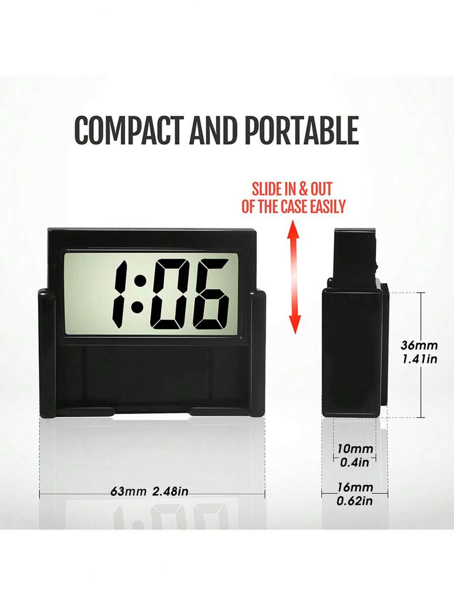 Car Dashboard Digital Clock, Vehicle Adhesive Clock With Jumbo LCD Time ...