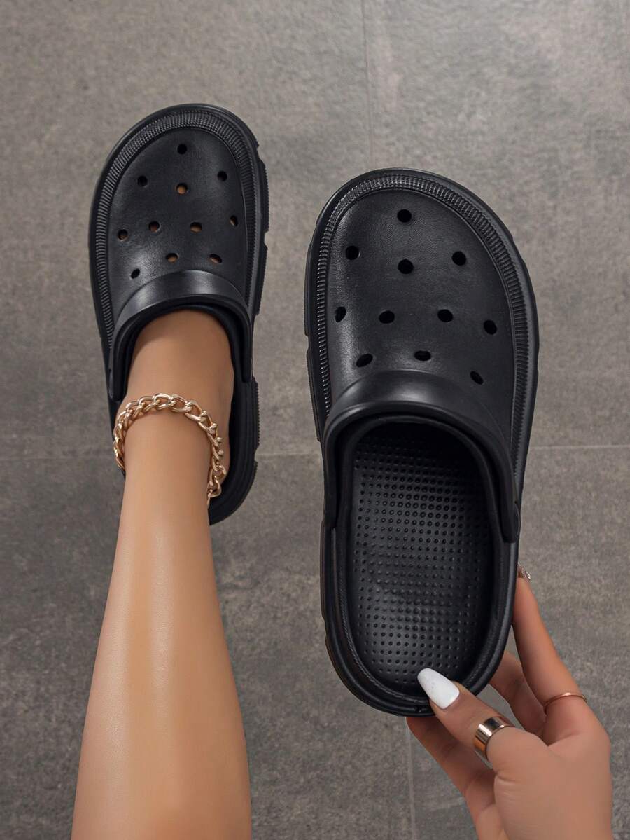 Women Hollow Out Vented Clogs, Cool Summer Black EVA Clogs | SHEIN USA