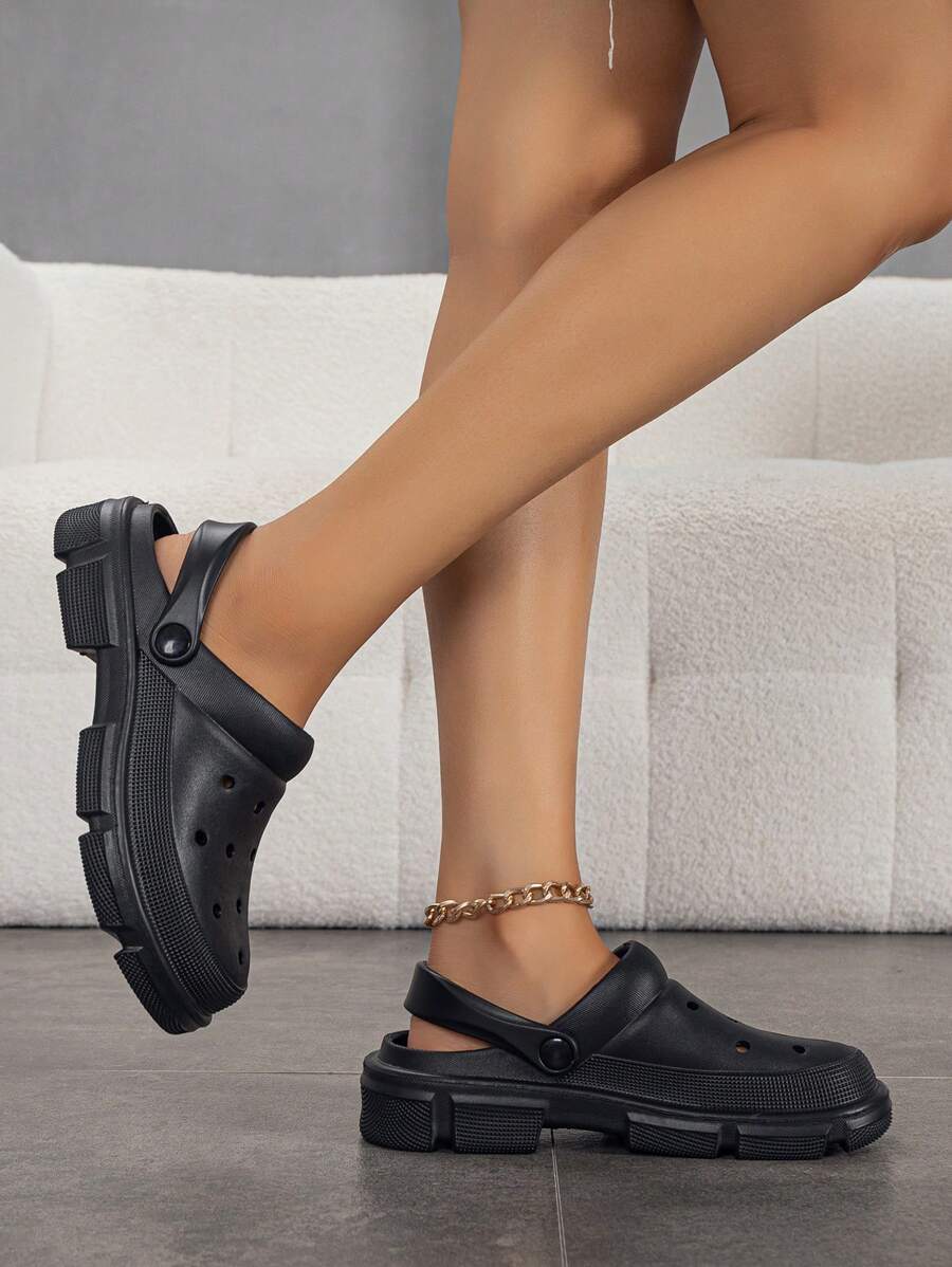 Women Hollow Out Vented Clogs, Cool Summer Black EVA Clogs | SHEIN USA