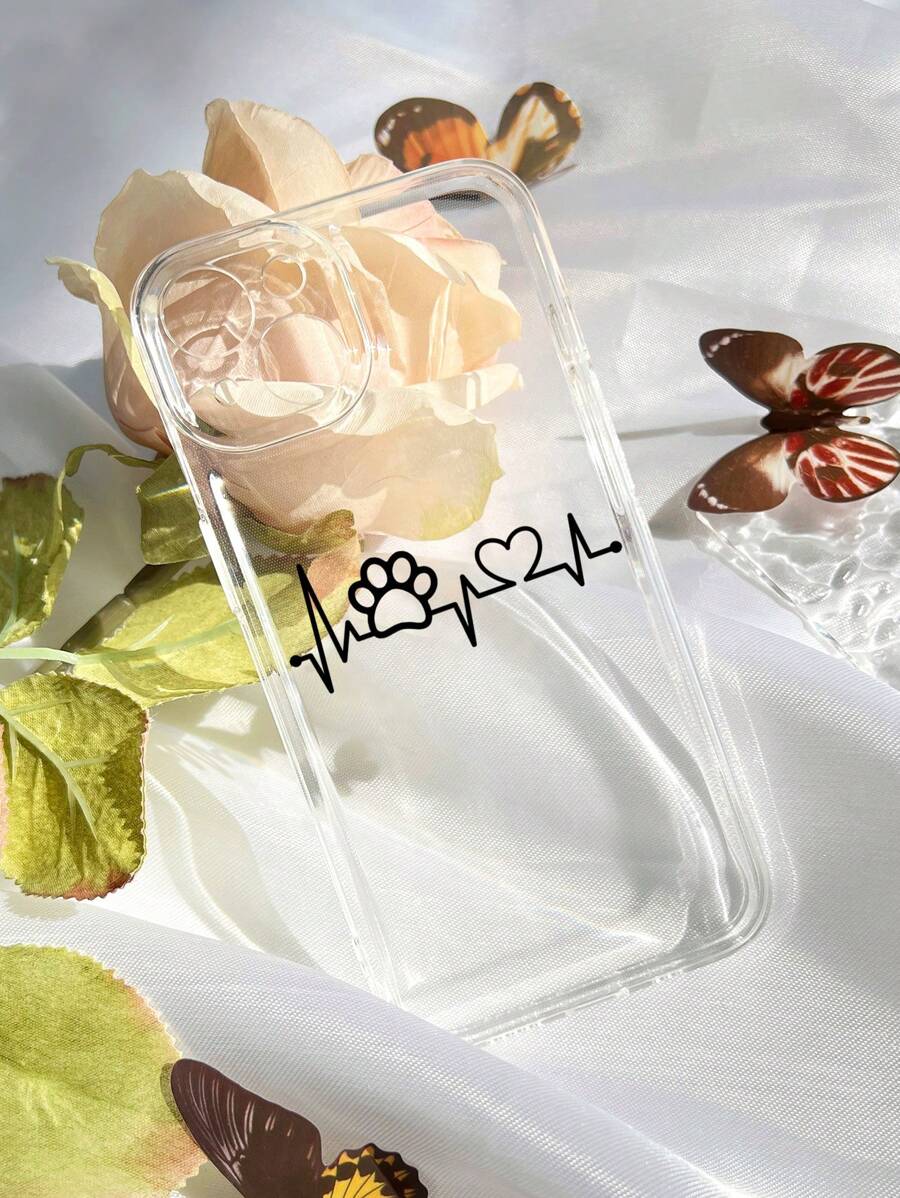 Paw Print Clear Phone Case | SHEIN USA