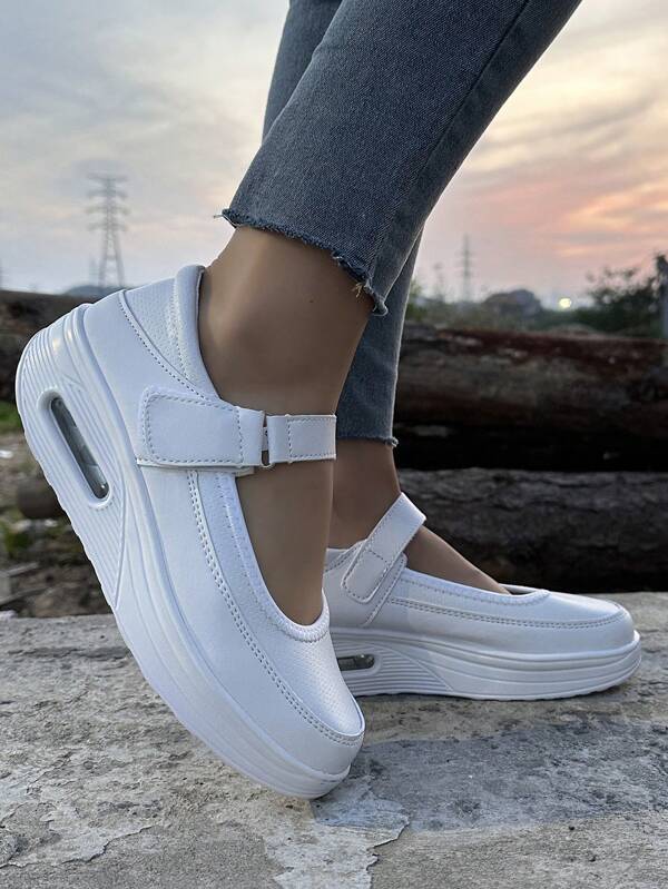 Women Hook-and-loop Fastener Ankle Strap Rocking Shoes, Sporty Outdoor ...