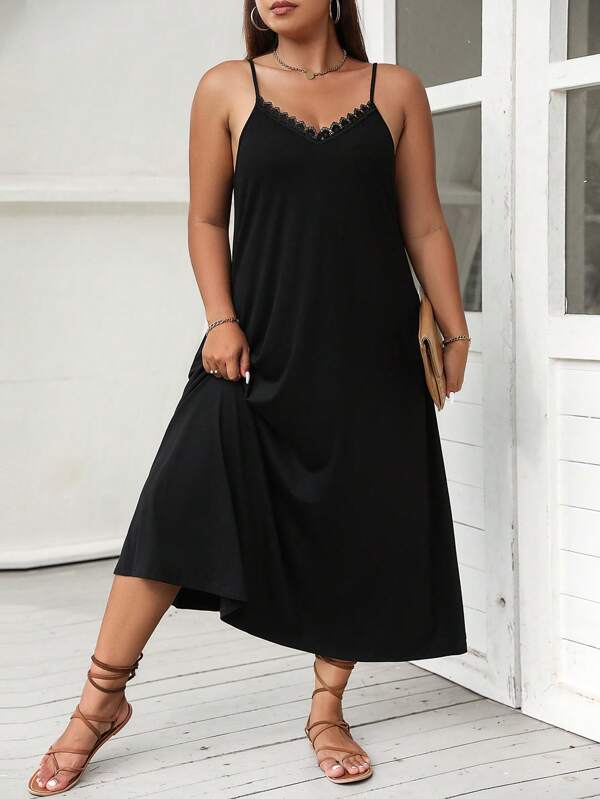 Robe À Fines Brides Avec Dentelle | Mode en ligne | SHEIN FRANCE