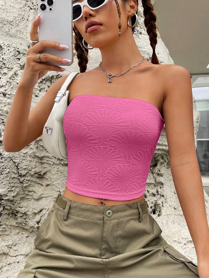 SHEIN Skull & Letter Graphic Crop Tube Top - Wishupon