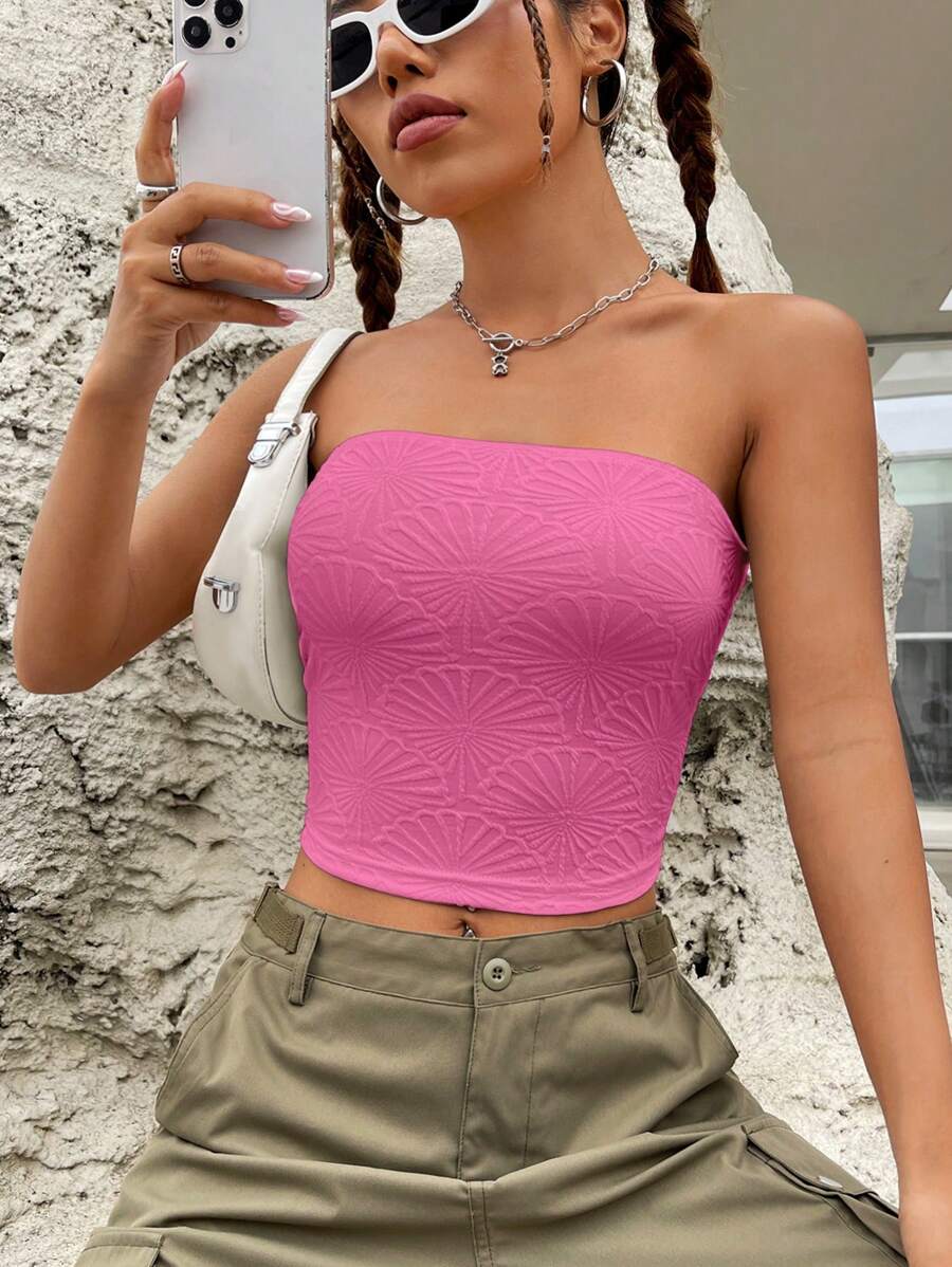 SHEIN EZwear Solid Crop Tube Top | SHEIN USA