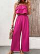 SHEIN VCAY Ruffle Trim Tube Top & Wide Leg Pants | SHEIN USA
