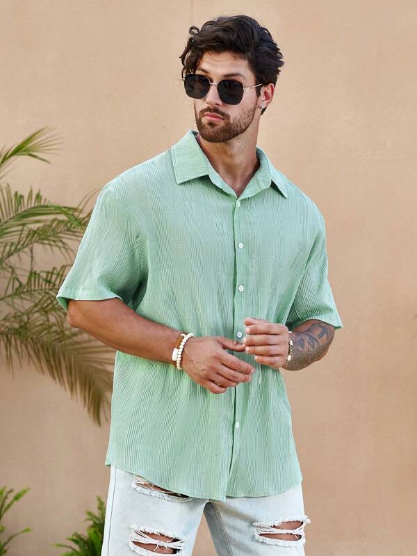 Manfinity Hypemode Men Solid Button Up Shirt | SHEIN USA