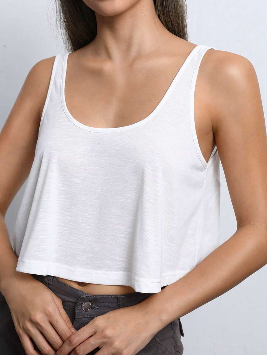 SHEIN EZwear Solid Crop Tank Top | SHEIN USA