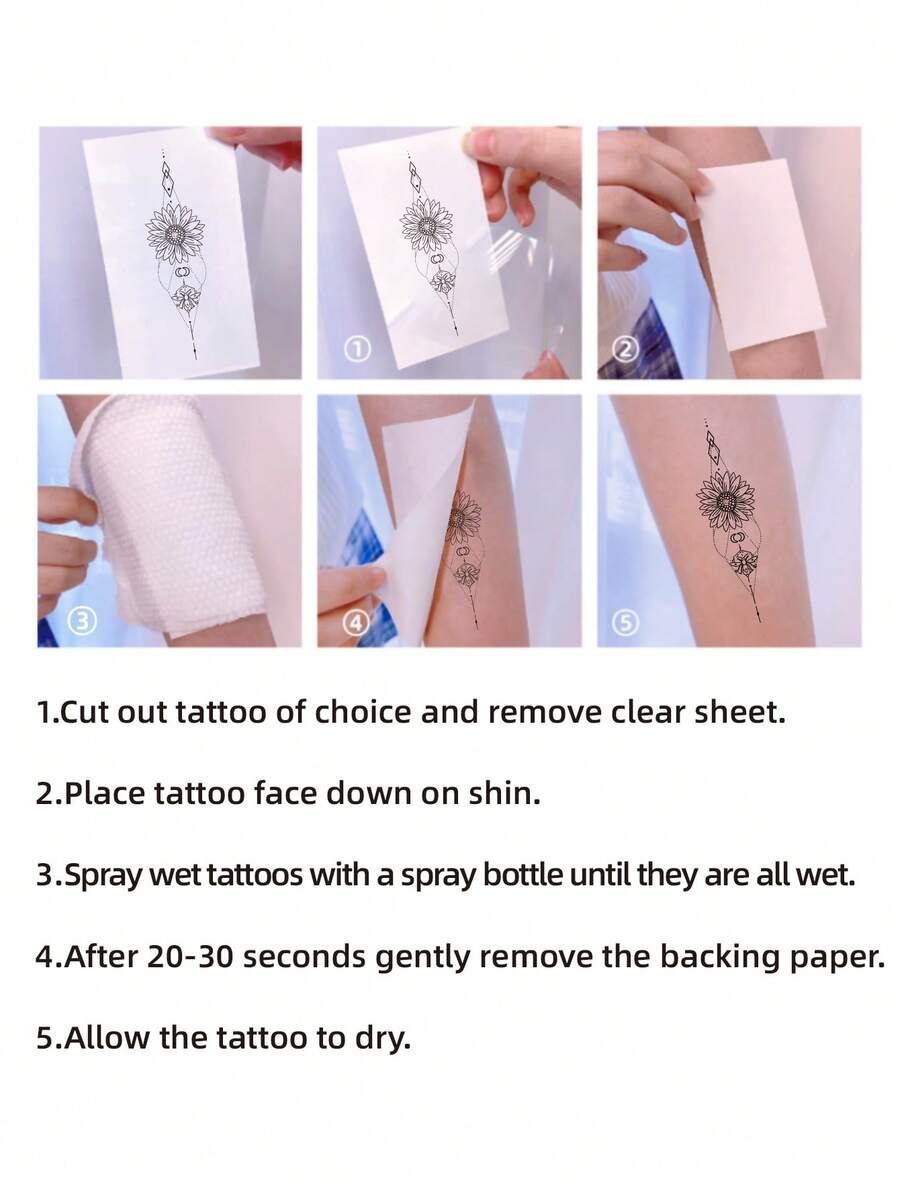 Set Of 4pcs Minimalist Line Pattern Temporary Tattoo | SHEIN USA