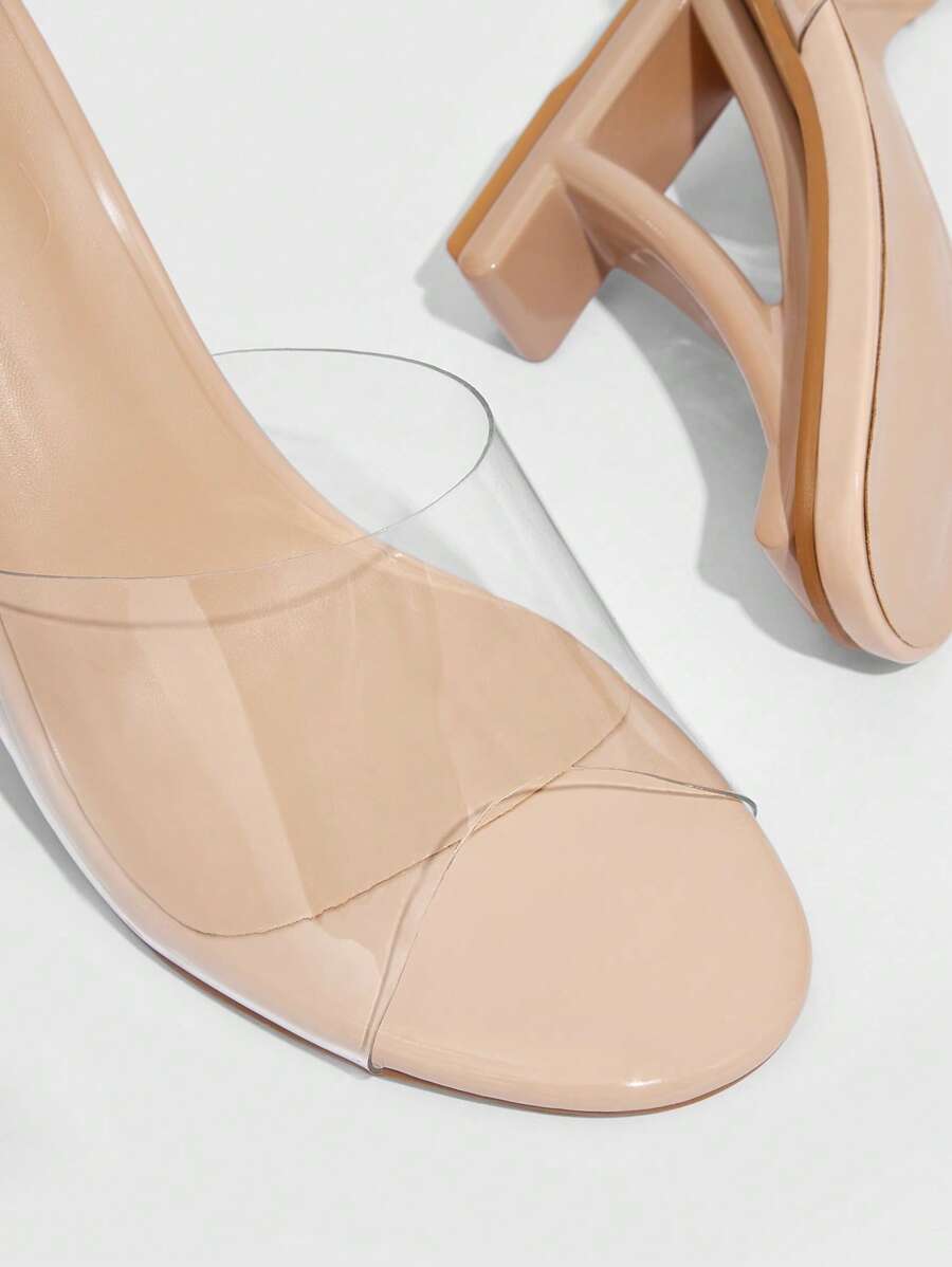 CUCCOO SZL Woman Shoes Clear Single Band Wedge Slide Sandals, Fashion ...