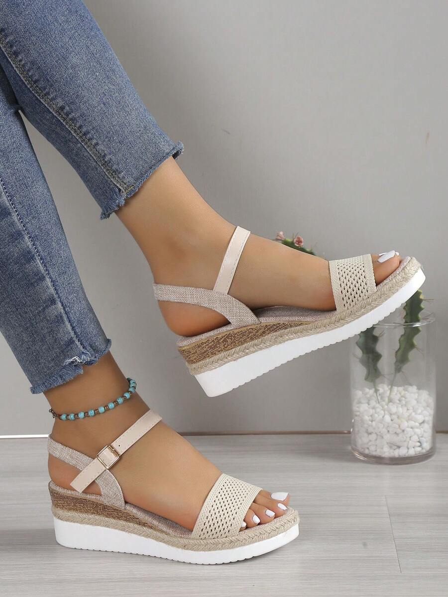 Women's Casual Spring/Summer Mule Slip On Sandals With Raffia Platform ...