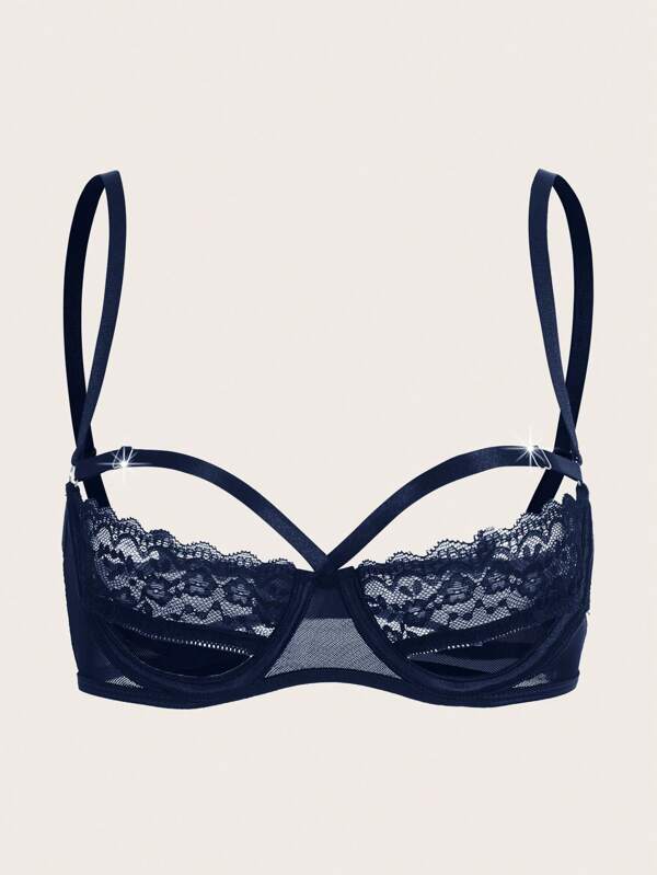 Floral Lace Cut Out Bra | SHEIN USA