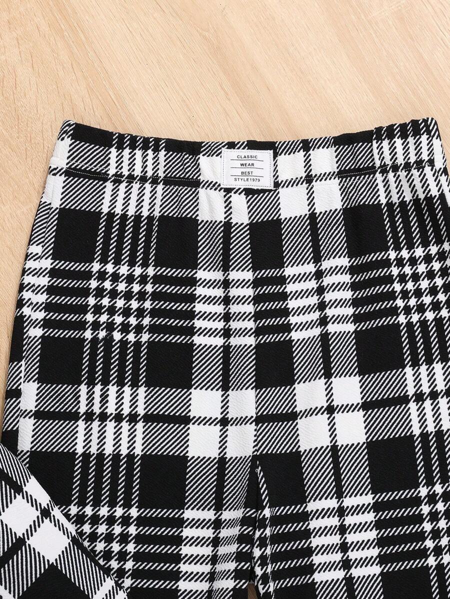 Shein Teen Girls Plaid Print Cami Top And Flare Leg Pants Shein Usa