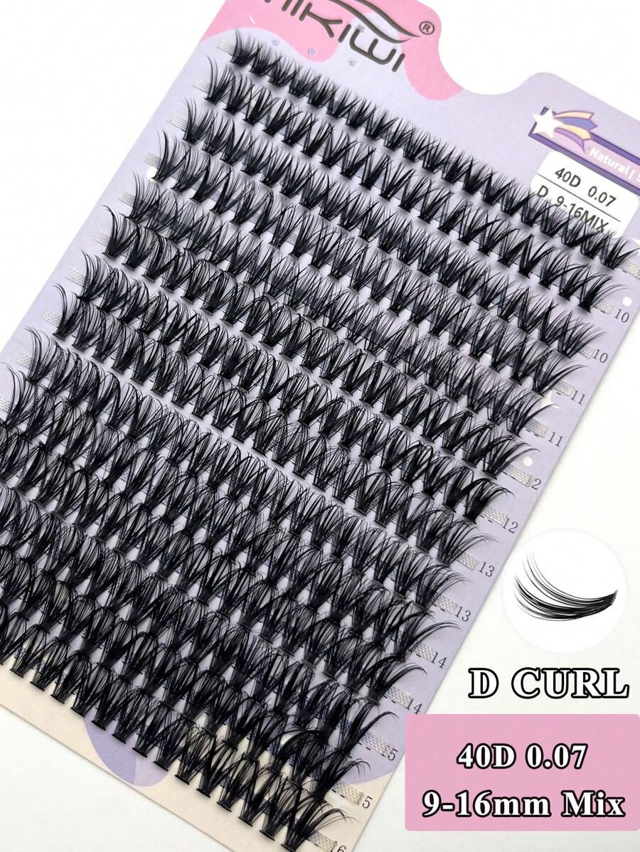 280Pcs 40D D Curl Mix 9-16mm False Eyelashes DIY Cluster Lashes ... 280Pcs 40D D Curl Mix 9-16mm False Eyelashes DIY Cluster Lashes ...