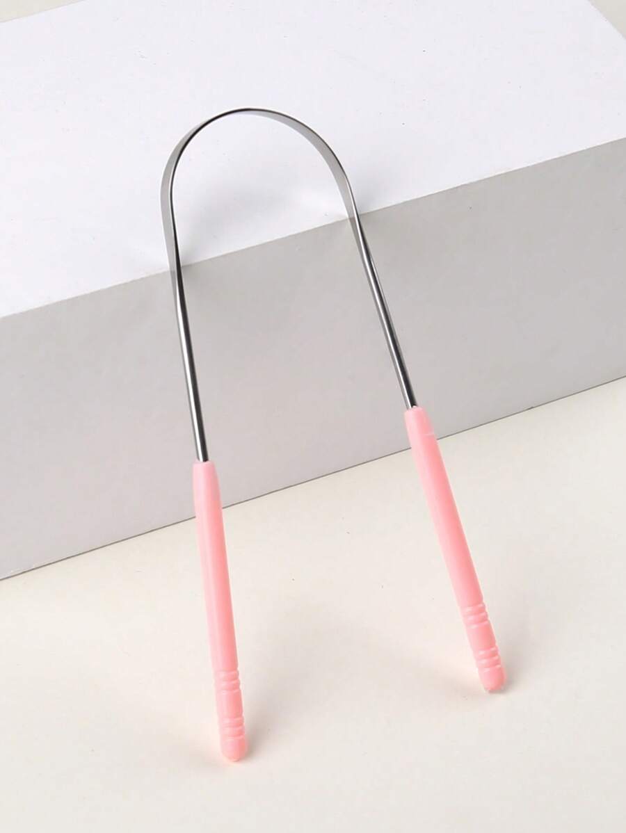 1pc Plastic Handle Stainless Steel U-Shaped Tongue Cleaner Scraper Tool ...