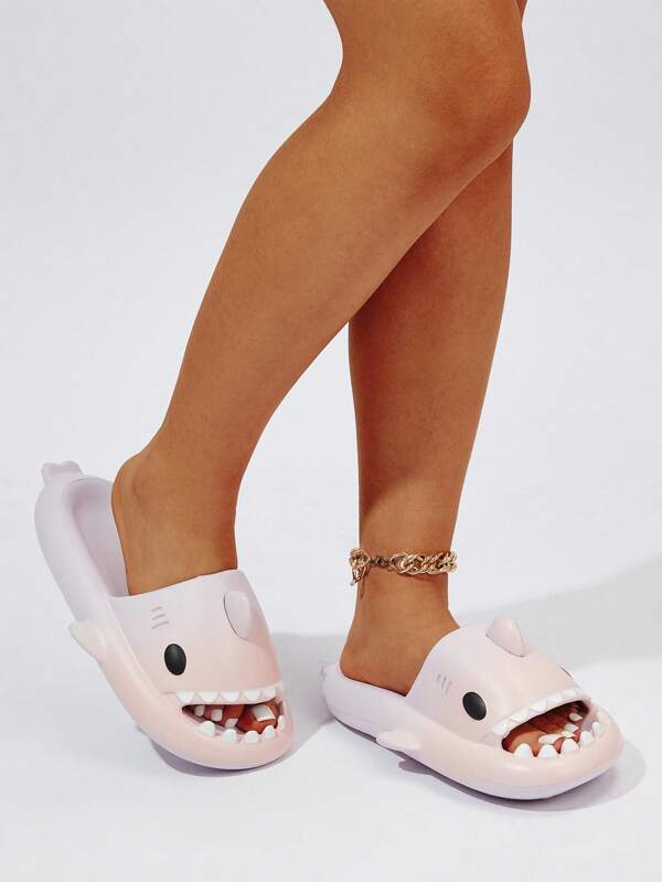 Women Shark Design Two Tone Slides, Preppy EVA Slides for Sale ...