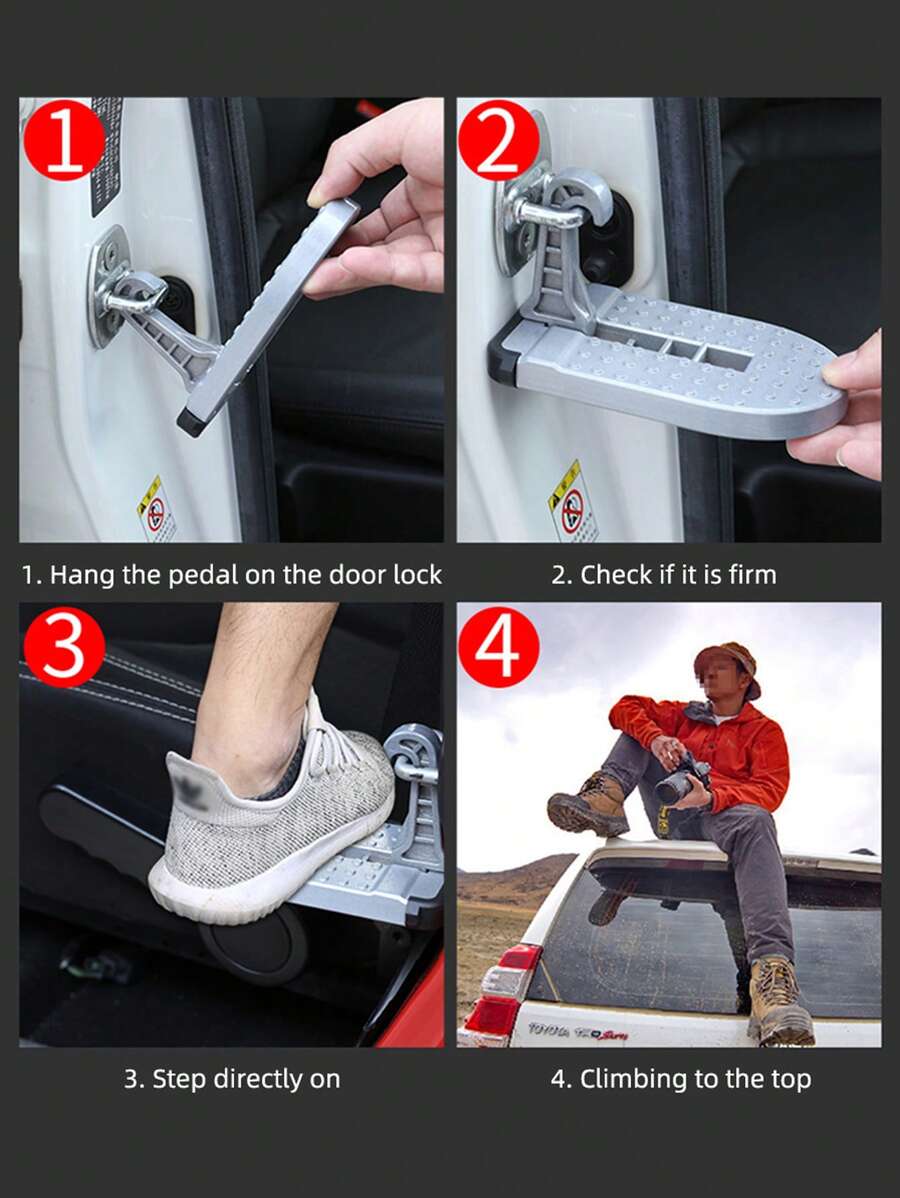 Car Door Step Foldable Roof Rack Door Step Up On Door Latch, Glass ...