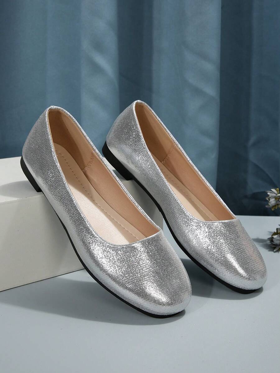 Women Slip-on Round Toe Ballet Flats, Glamorous Outdoor Flat Shoes ...