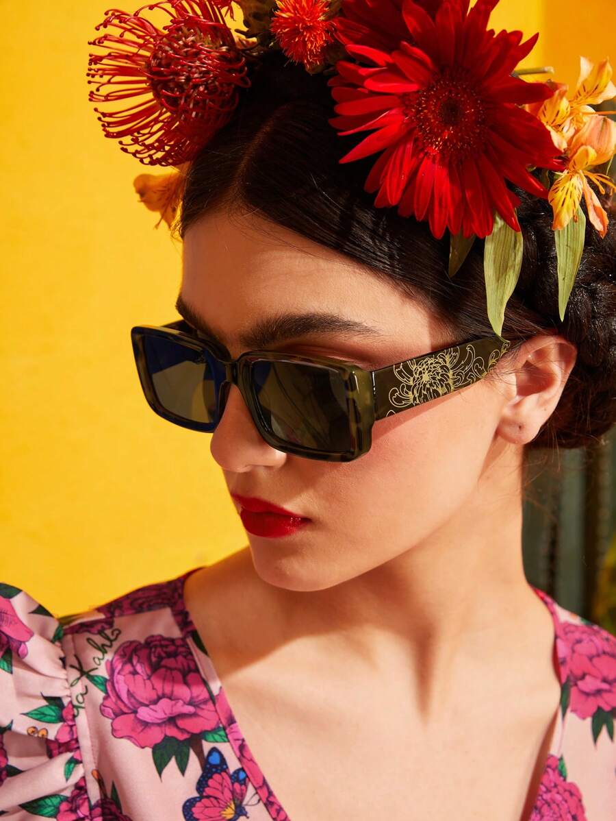 Frida Kahlo X SHEIN 1 par de óculos de moda feminina com armação ...