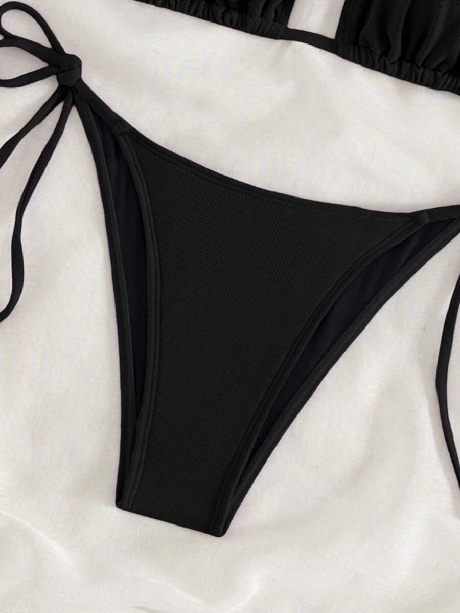Shein Swim Basics Halter Triangle Tie Side Bikini Swimsuit Shein Uk