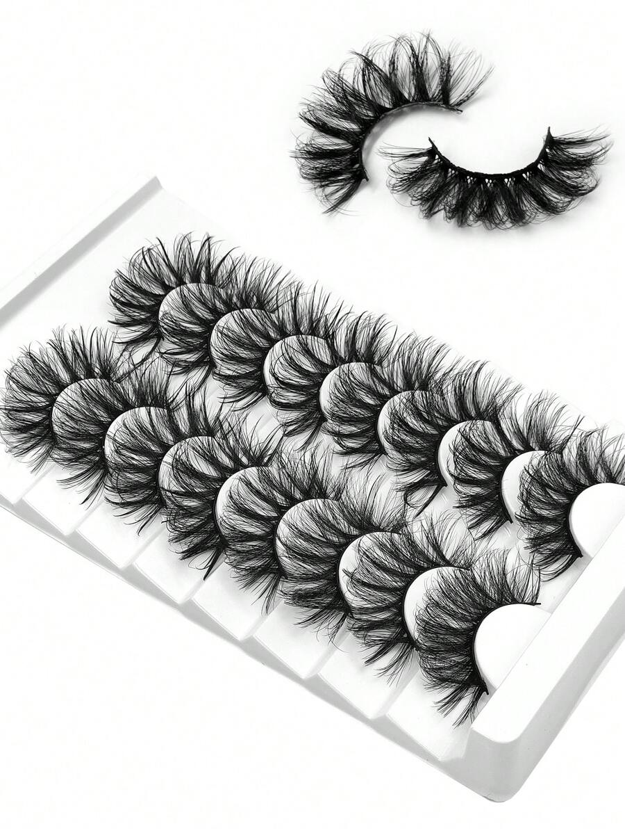 Full False Lashes,8Pairs 3D Messy Full Strip False Eyelashes Dramatic ...