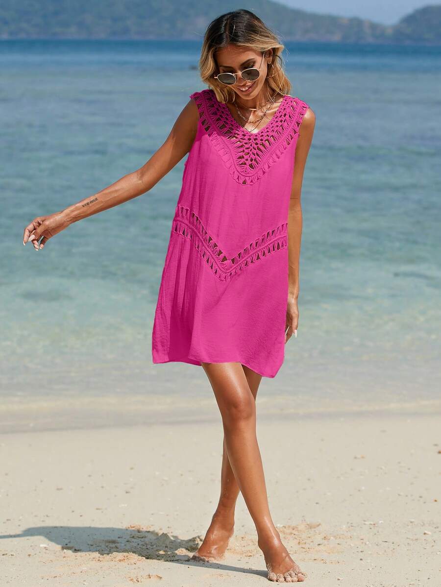 Swim Vcay Hollow Out Cover Up Dress | SHEIN USA