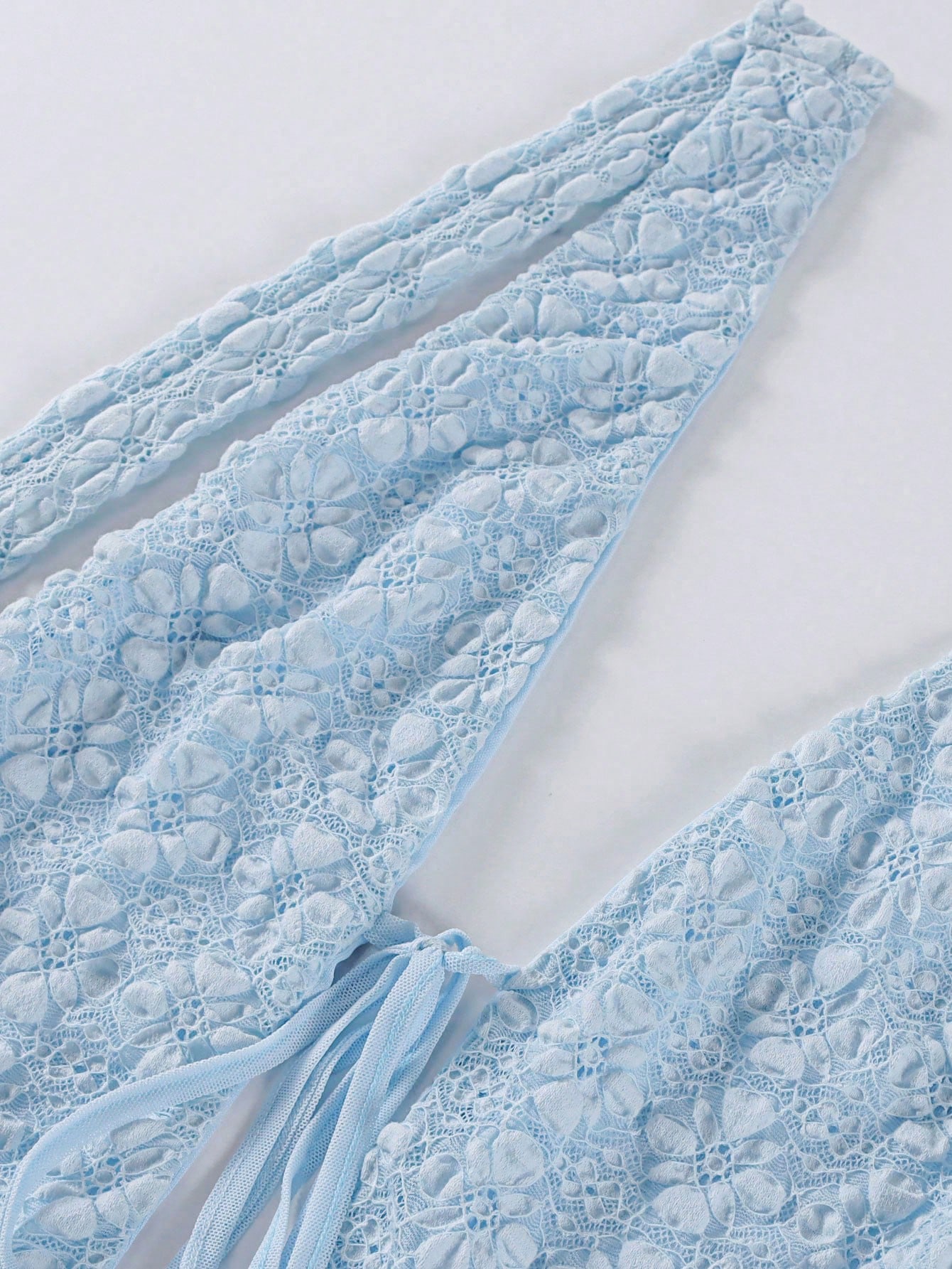 PARTHEA Tie Front Ruffle Hem Halter Neck Backless Dress | SHEIN USA