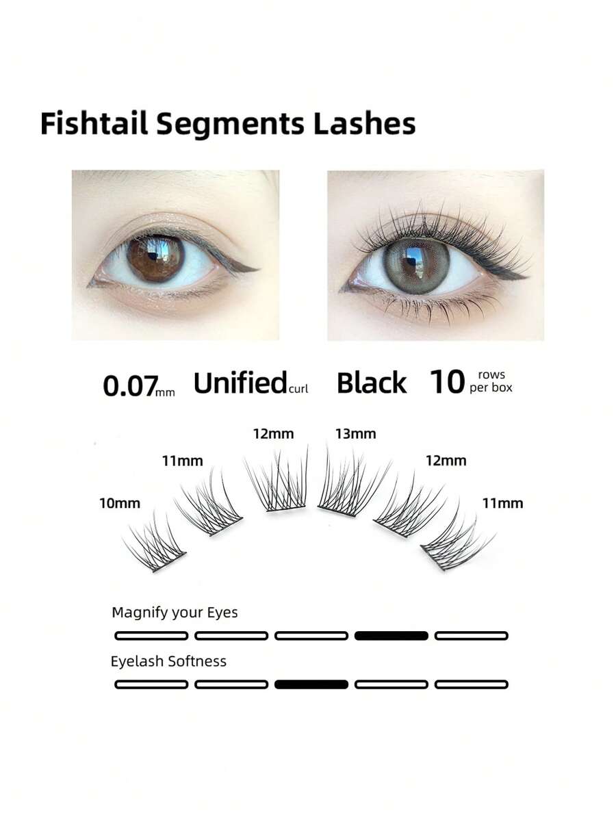 False Eyelashes,1Box Mermaid Tail Segment Individual Diy Fishtail ...