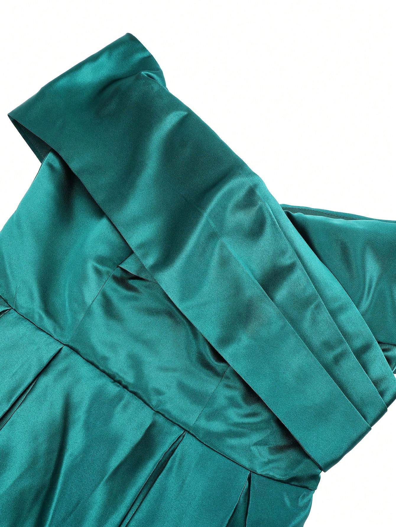 Fold Pleated Detail Off Shoulder Satin Formal Dress | SHEIN EUR