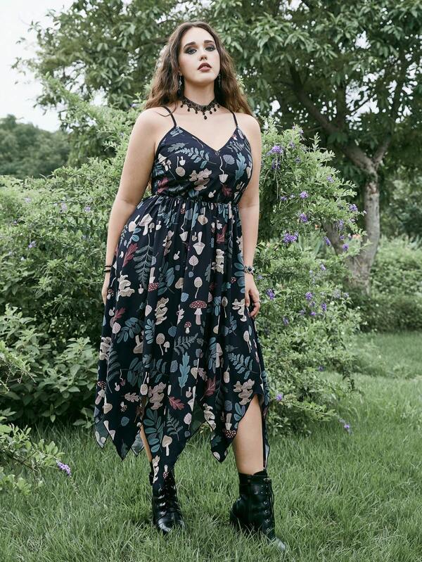 Inna Moreva Fairycore Plus Mushroom Print Cami Dress | SHEIN USA